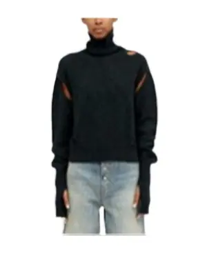 MAISON MARGIELA Distressed Cut-out High Neck Sweater