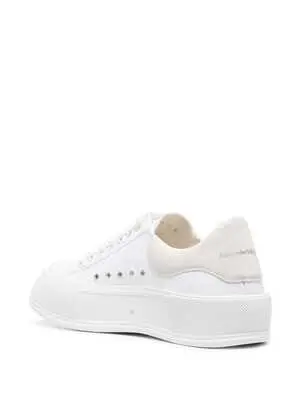 Alexander McQueen Deck Plimsoll Lace-up Sneakers - White
