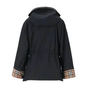 Burberry Cotton Blend Hooded Jacket - Black