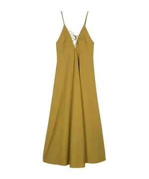 FORTE_FORTE V-neck Sleeveless Maxi Dress With Front Tie