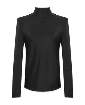 Saint Laurent Saint Laurent Cowl-Back Long-Sleeved Blouse Black