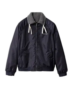 Miu Miu Reversible Bomber Jacket - Navy Blue