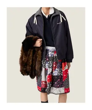 Miu Miu Reversible Bomber Jacket - Navy Blue