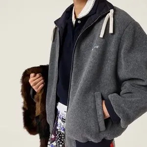 Miu Miu Reversible Bomber Jacket - Navy Blue