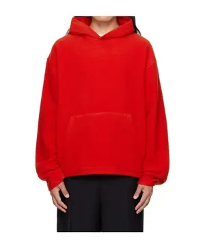 RIER Wool Fleece Hoodie With Kangaroo Pockets And Dropped Shoulders