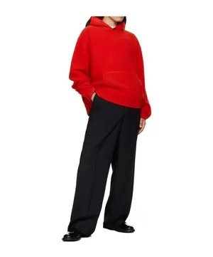 RIER Wool Fleece Hoodie With Kangaroo Pockets And Dropped Shoulders