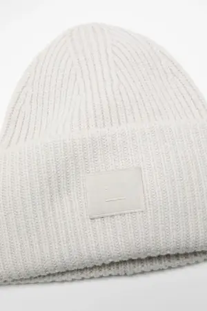 Acne Studios Ribbed Knit Beanie - Light Gray