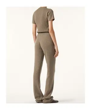 Loro Piana Ribbed Short Sleeve Sweater - Gray