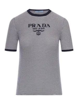 Prada Striped Short-sleeved Knit Jumper