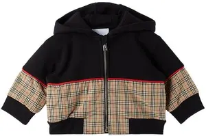 Burberry Panelled House Check Hooded Jacket