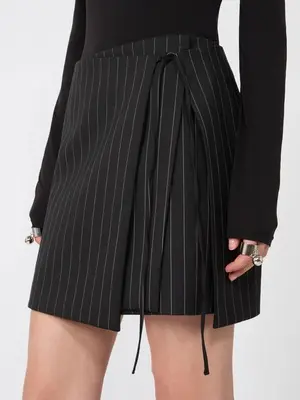 Sportmax Pinstriped Stretch Wool Mini Skirt