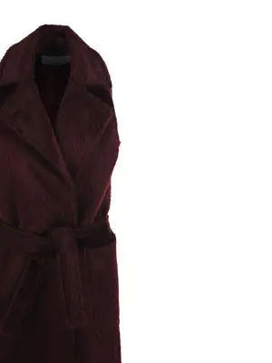 Max Mara Abbozzi Belted Coat - Cherry