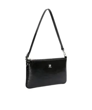 COURREGES Logo Plaque Zipped Pouch Bag