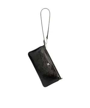 COURREGES Logo Plaque Zipped Pouch Bag
