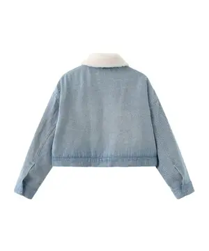 Marissa Chiara Long-sleeved Denim Jacket With Lapel Collar