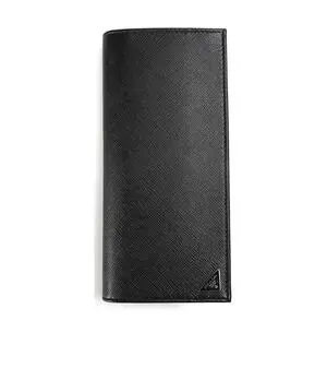 Prada Logo Plaque Document Wallet - Black