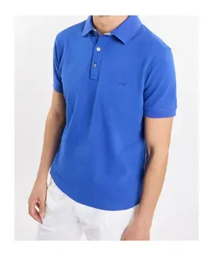 FAY Short-sleeve Polo Shirt - Light Blue