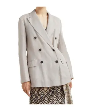 Brunello Cucinelli Double-breasted Cotton Blazer - Multicolor