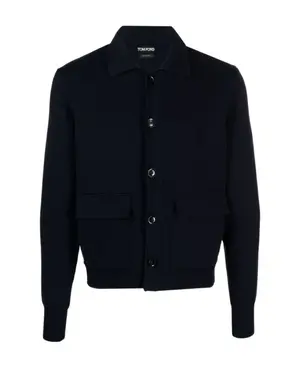 TOM FORD Pointed-collar Ribbed-knit Cardigan