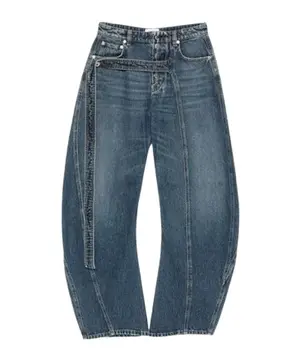JEAN PAUL GAULTIER Low-rise Denim Trousers With Lace-up Detail - Blue
