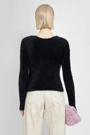 Dries Van Noten Fluffy V-neck Long-sleeve Sweater