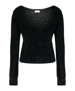 Dries Van Noten Fluffy V-neck Long-sleeve Sweater