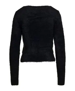 Dries Van Noten Fluffy V-neck Long-sleeve Sweater