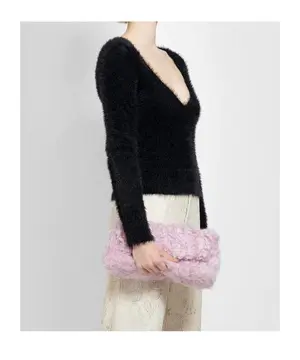 Dries Van Noten Fluffy V-neck Long-sleeve Sweater