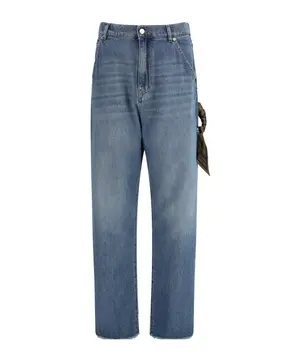 DARKPARK Belt Loop Denim Trousers With Raw Hems