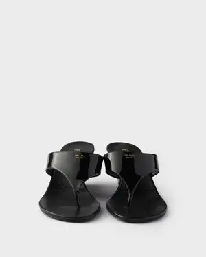 Prada Wedge Thong Sandals - Black