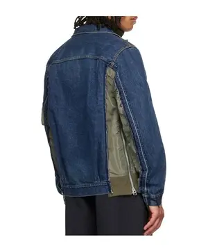 Sacai Patchwork Denim And Twill Jacket