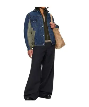 Sacai Patchwork Denim And Twill Jacket