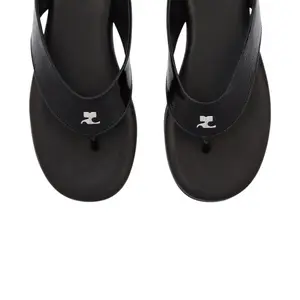 COURREGES Vinyl Logo Slides - Black