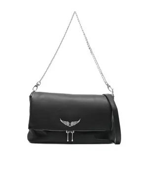 Zadig&Voltaire Rock Crystal-wing Shoulder Bag - Black