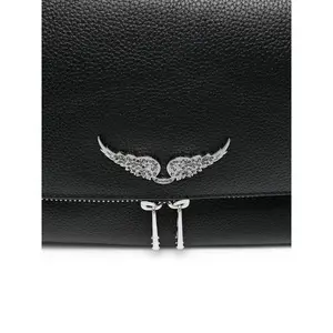 Zadig&Voltaire Rock Crystal-wing Shoulder Bag - Black