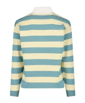 Gucci Striped Knitted Polo Shirt - Nude