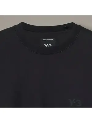 Y3 Crewneck Sweatshirt With Satin Logo Detail - Black