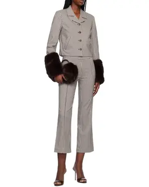 Staud Knack" Checkered Cropped Trousers