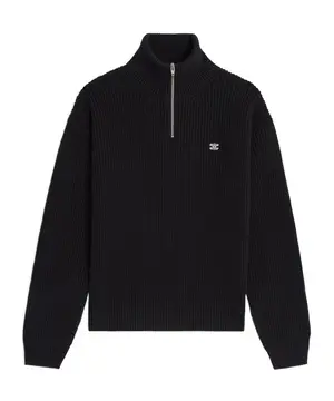 Celine Ribbed Wool Trucker Sweater