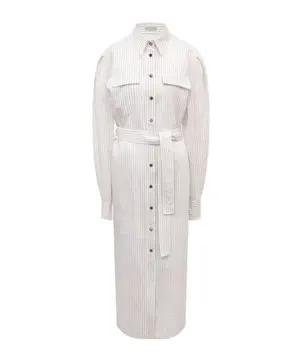 Brunello Cucinelli Striped Shirt Midi Dress