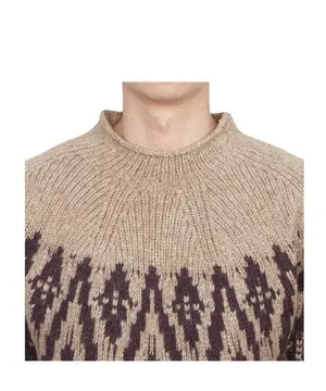 LARDINI Long Sleeve Patterned Sweater - Nude