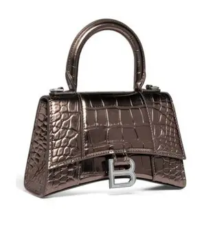 Balenciaga Xs Hourglass Top Handle Bag - Black