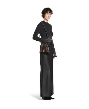 Balenciaga Xs Hourglass Top Handle Bag - Black