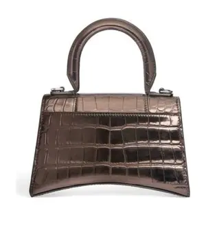 Balenciaga Xs Hourglass Top Handle Bag - Black