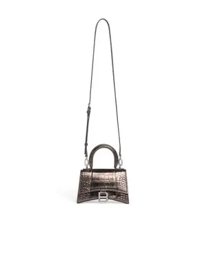 Balenciaga Xs Hourglass Top Handle Bag - Black