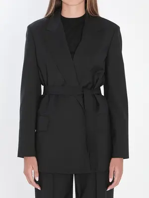 Max Mara Talento Long-sleeved Jacket With Tie Detail
