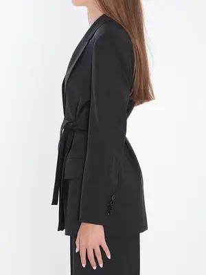 Max Mara Talento Long-sleeved Jacket With Tie Detail