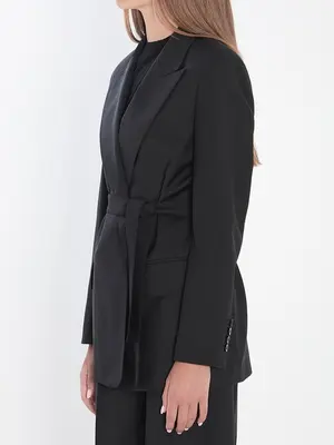 Max Mara Talento Long-sleeved Jacket With Tie Detail
