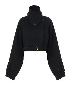 Chloé Double-face Cropped Coat - Black