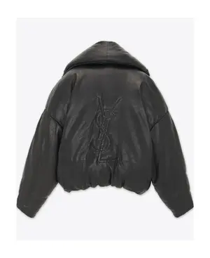Saint Laurent Cassandre Puffer Jacket With Emblem